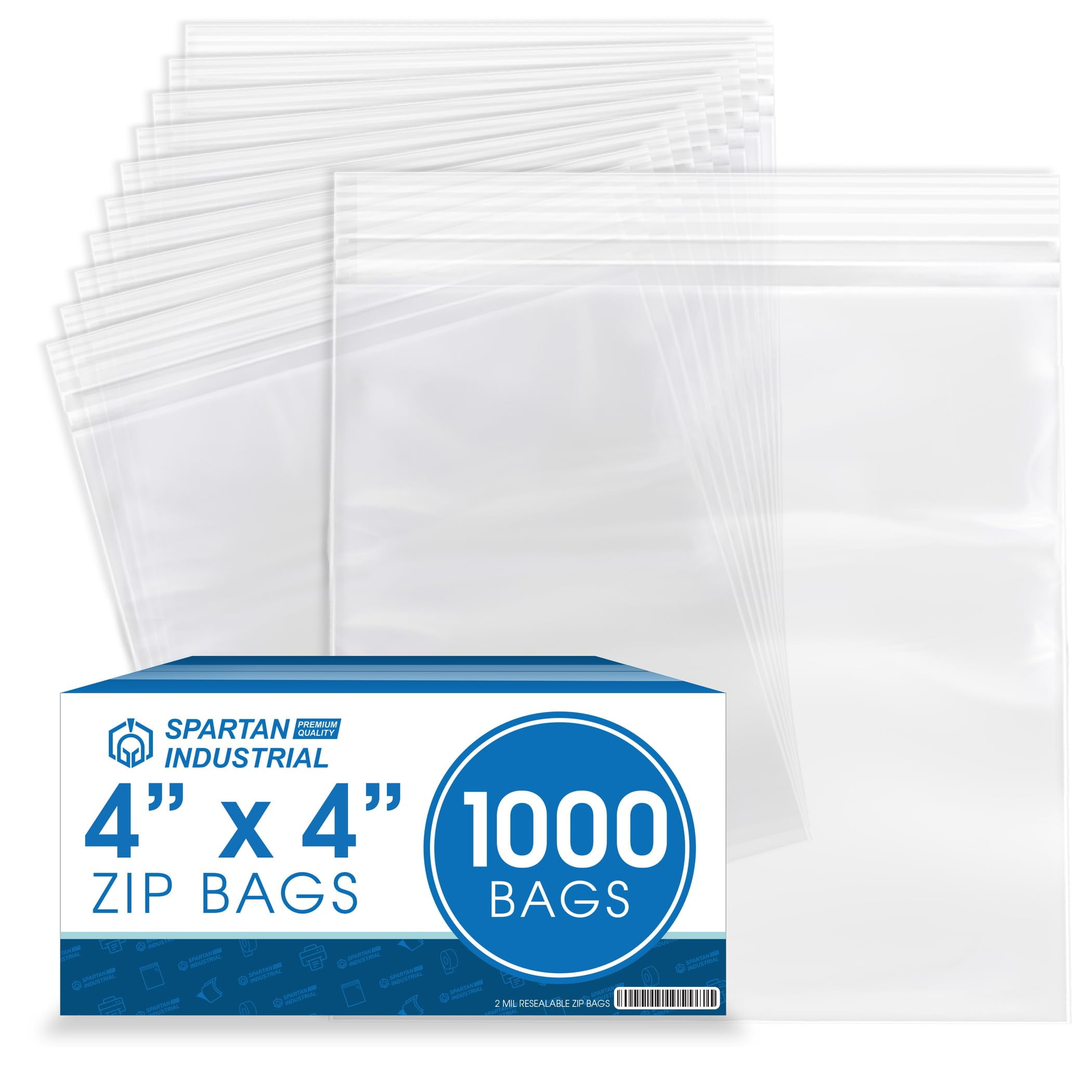 Spartan Industrial - 4” X 4” (1000 Count) 2 Mil Clear Reclosable Zip ...