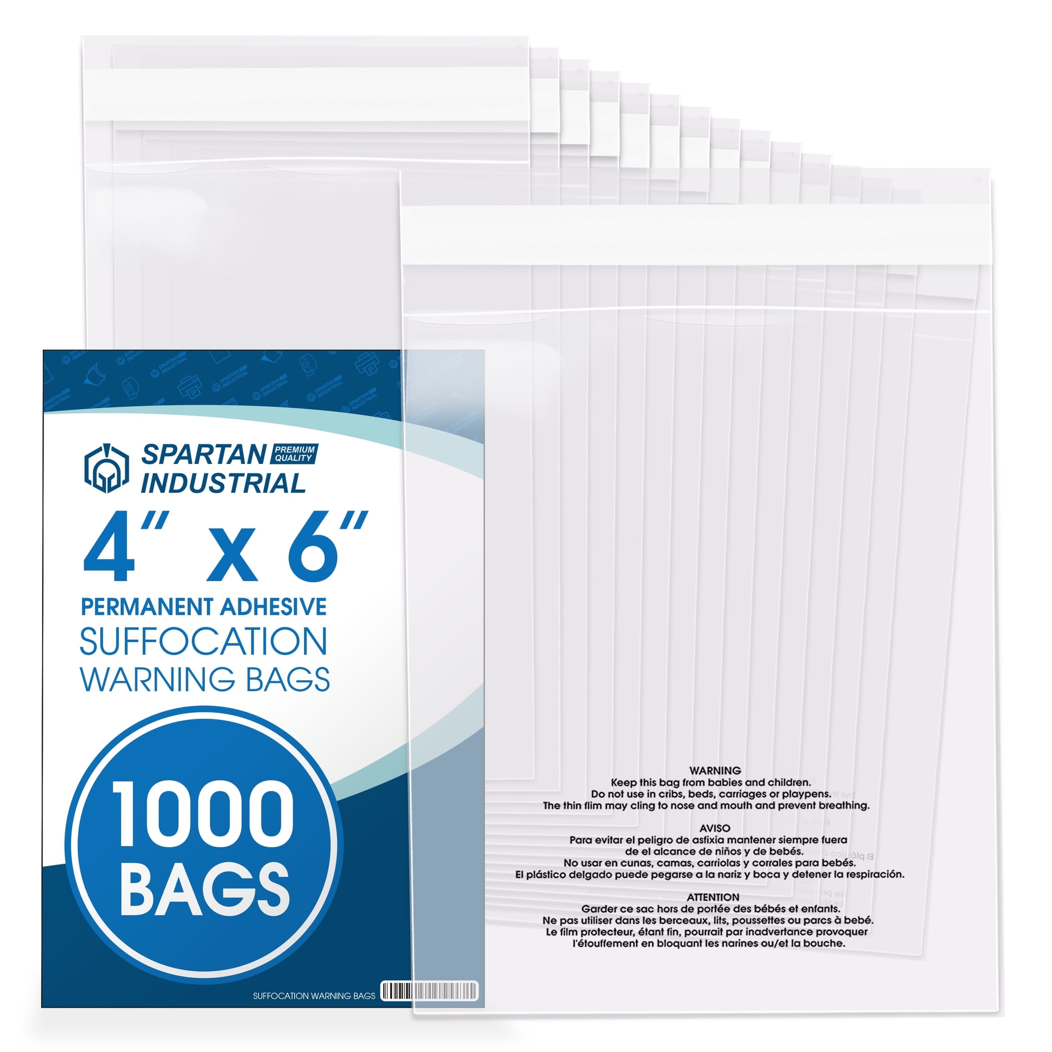 Spartan Industrial - 4” X 6” (1000 Count) Self Seal Clear Poly Bags ...