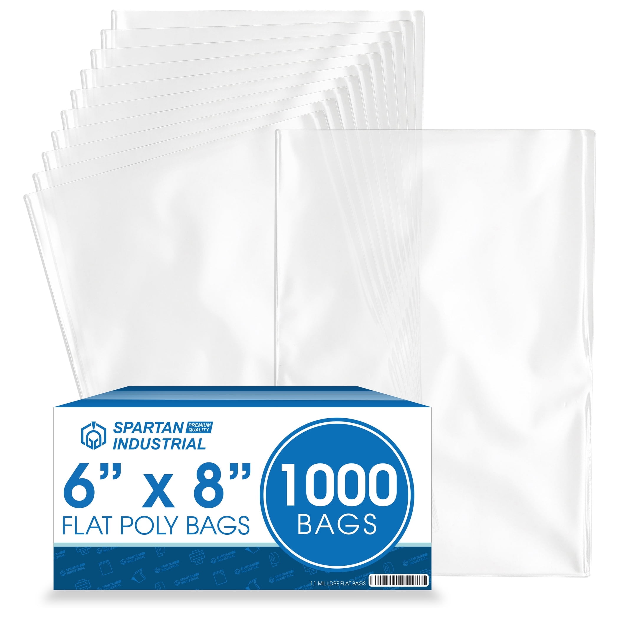 Spartan Industrial - 6" X 8" Open-End Flat Poly Bags (1000 Count) 1.1 ...