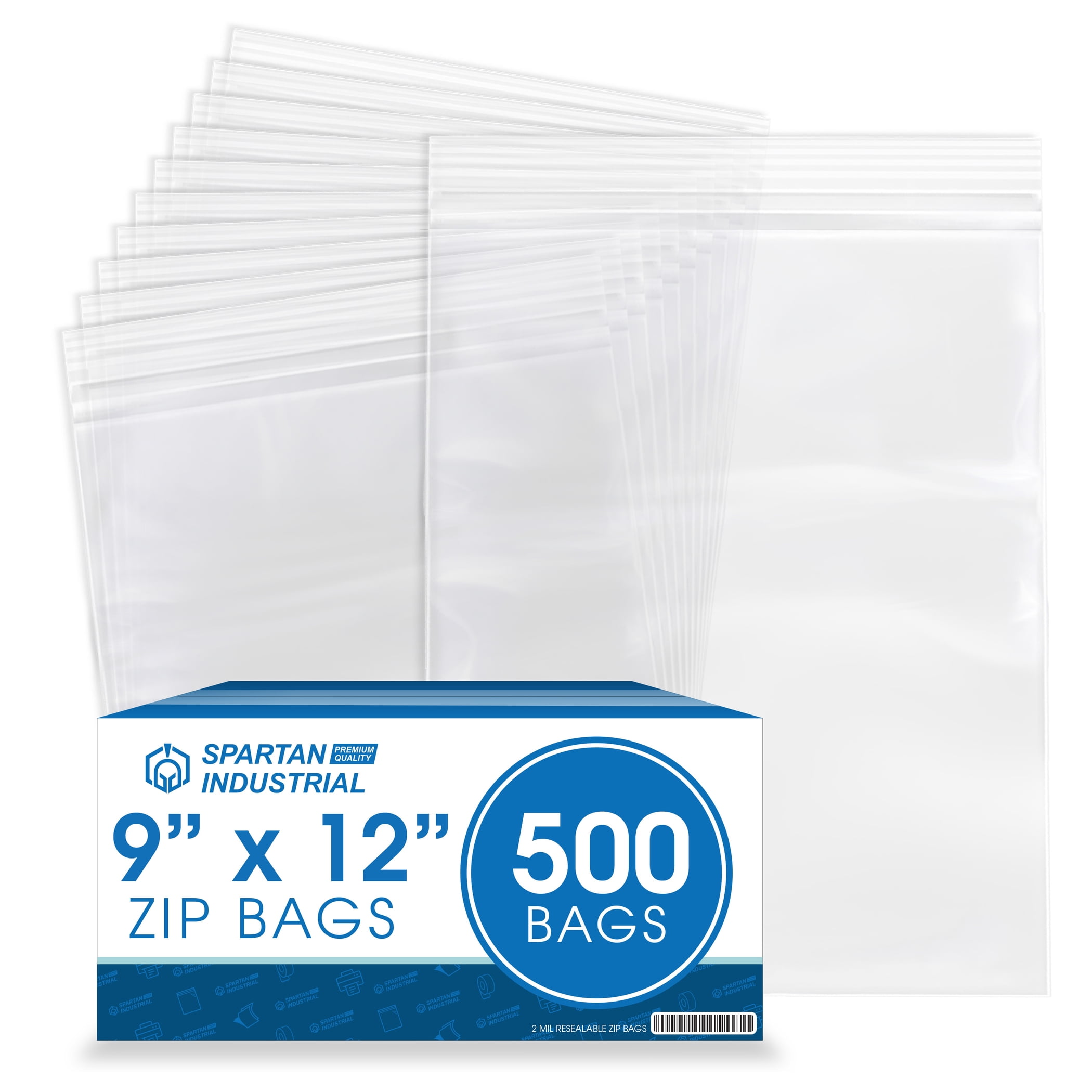Spartan Industrial - 9” X 12” (500 Count) 2 Mil Clear Reclosable Zip ...