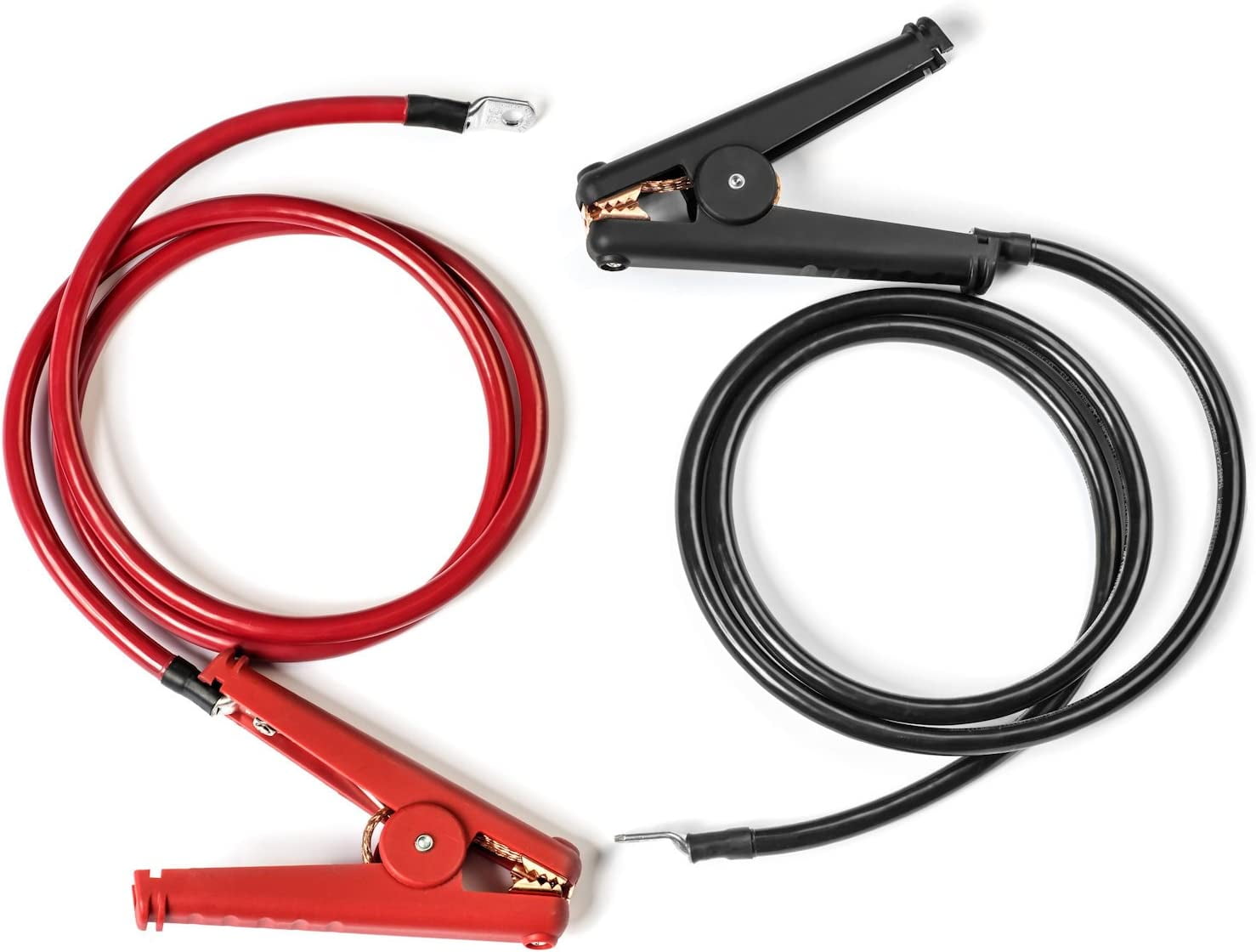 Spartan Power 2 AWG 4 Foot Alligator Clamp Battery Cable Set with 5/16 ...