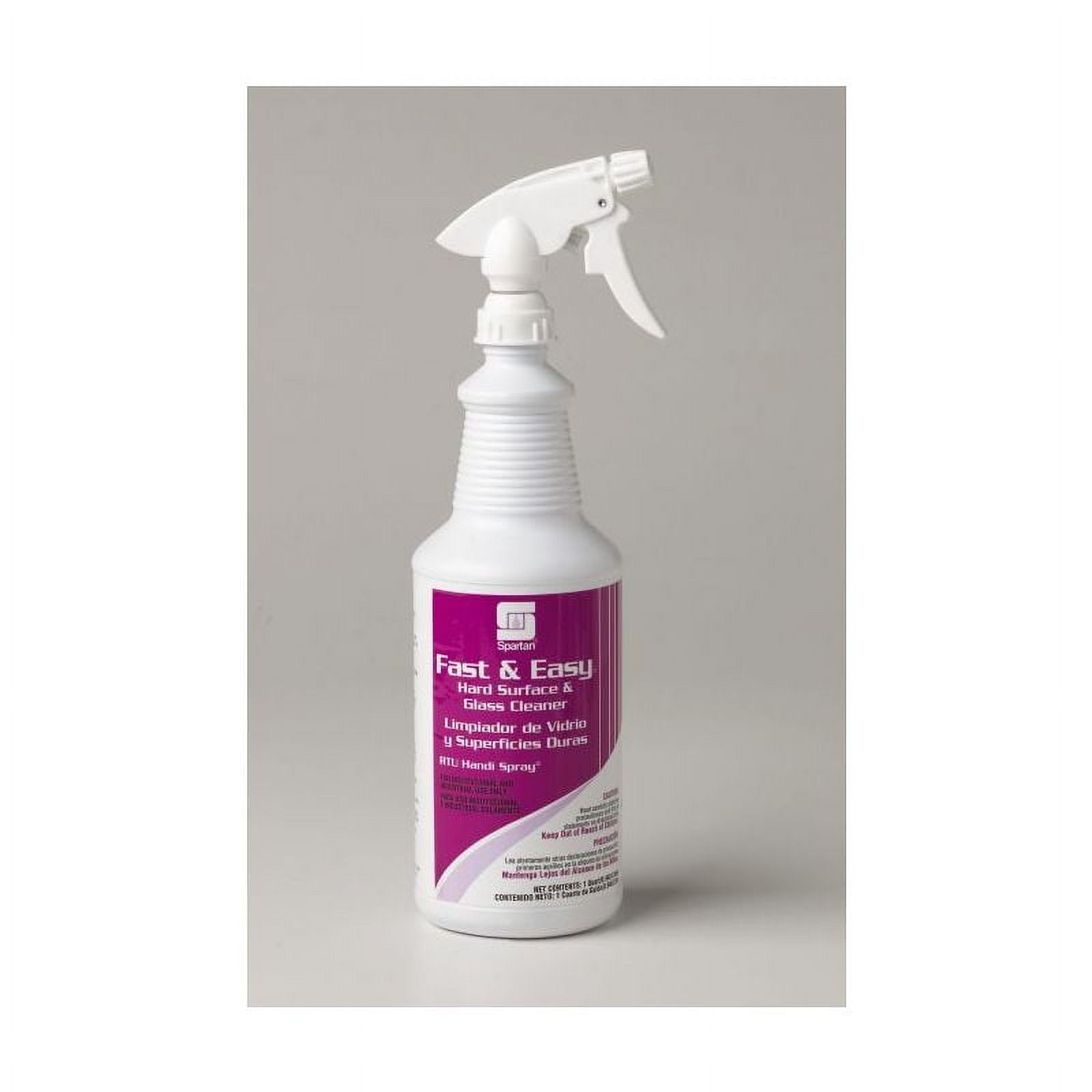 Spartan RTU Fast and Easy Glass/Hard Surface Cleaner, 32 oz Bottle, 12 ...