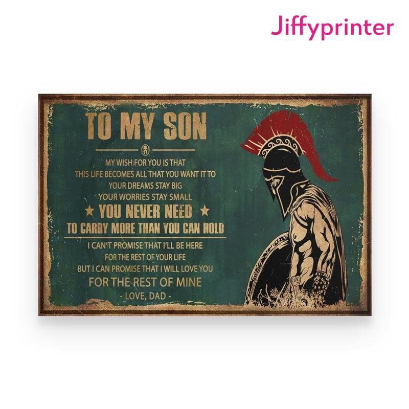 Spartan To My Son I Will Love You For The Rest Of Mine Poster Wall Art ...
