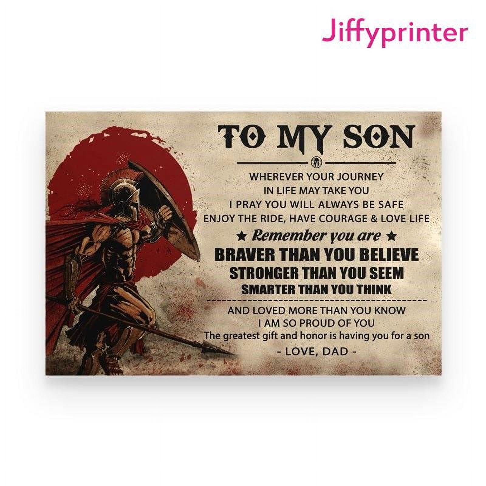 Spartan To My Son Remember You Are Braver Poster Wall Art Horizontal 16 ...