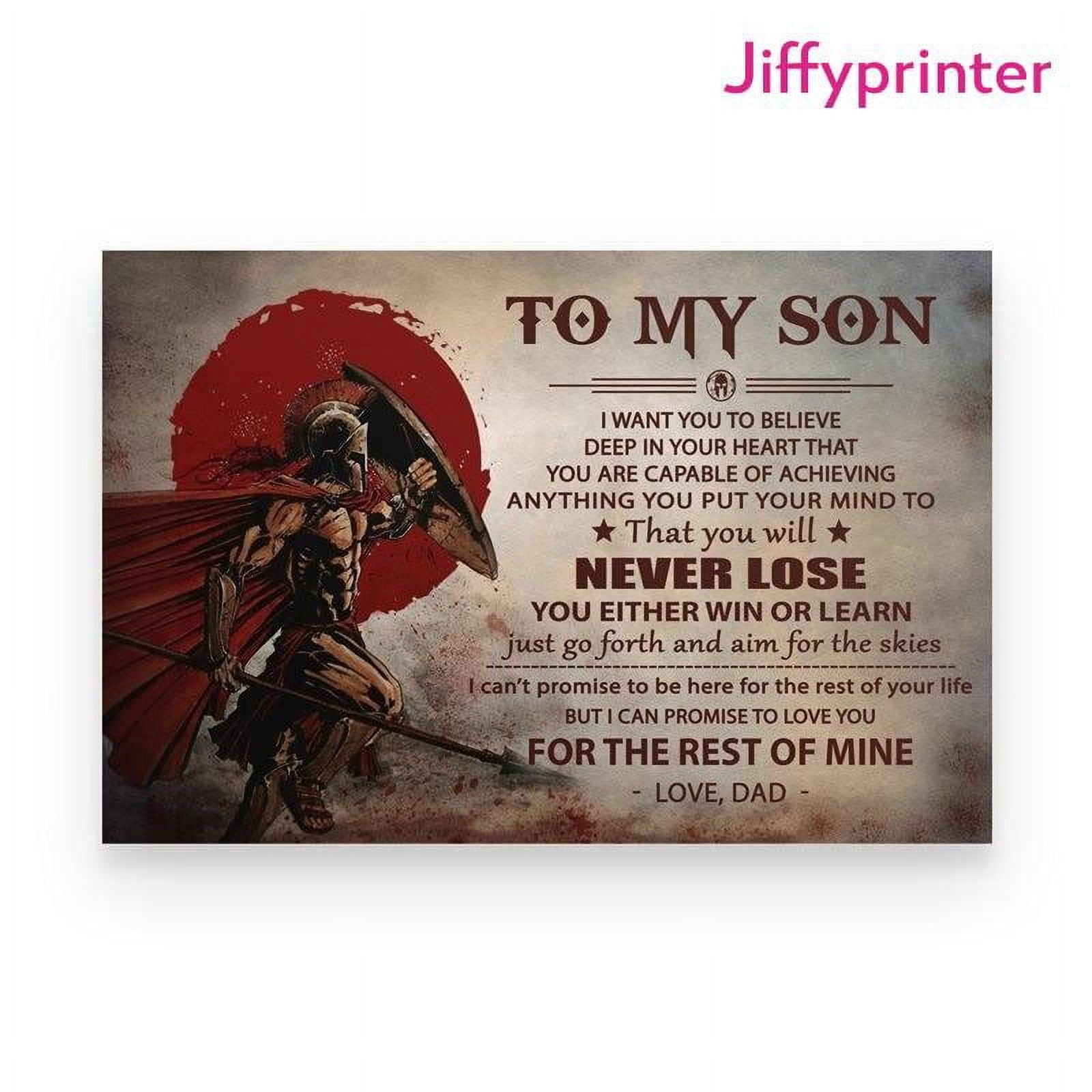 Spartan To My Son That You Will Never Lose Poster Wall Art Horizontal ...