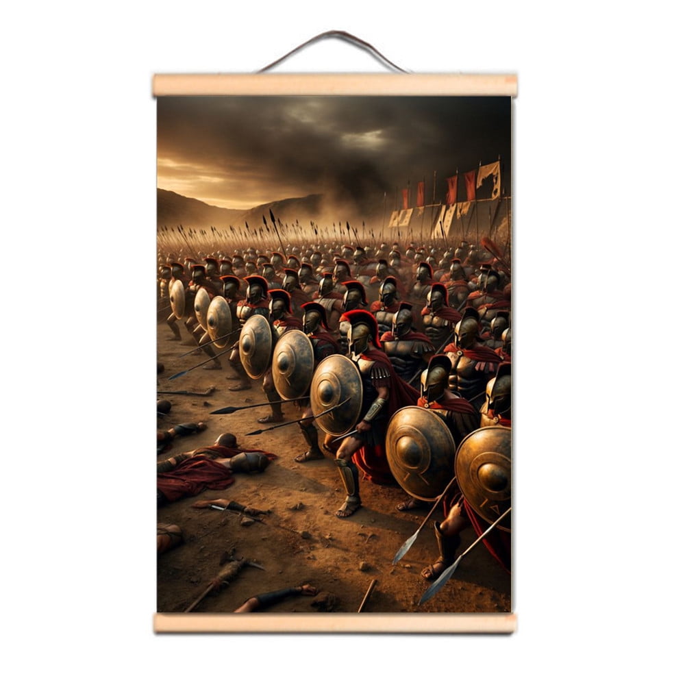 Spartan Warrior Wall Art Decor Poster Wall Chart Vintage Scroll ...