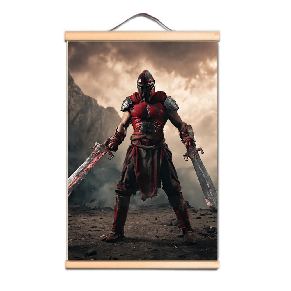 Spartan Warriors Tapestry Scroll Painting Wall Hanging Flag Wall Art ...