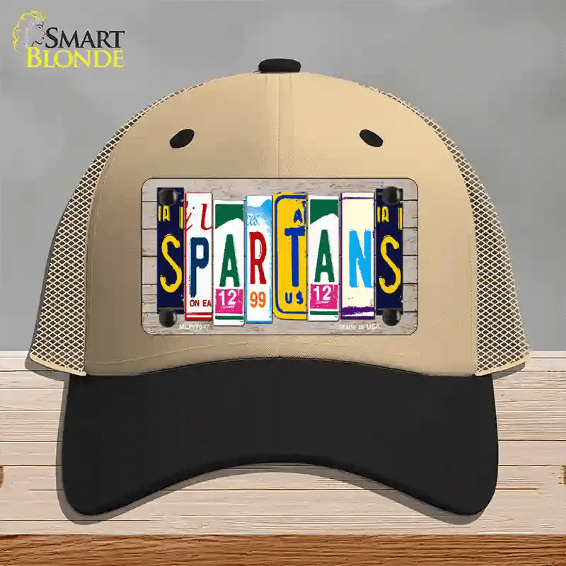 Spartans Wood License Plate Art Novelty License Plate Hat Mesh Khaki ...
