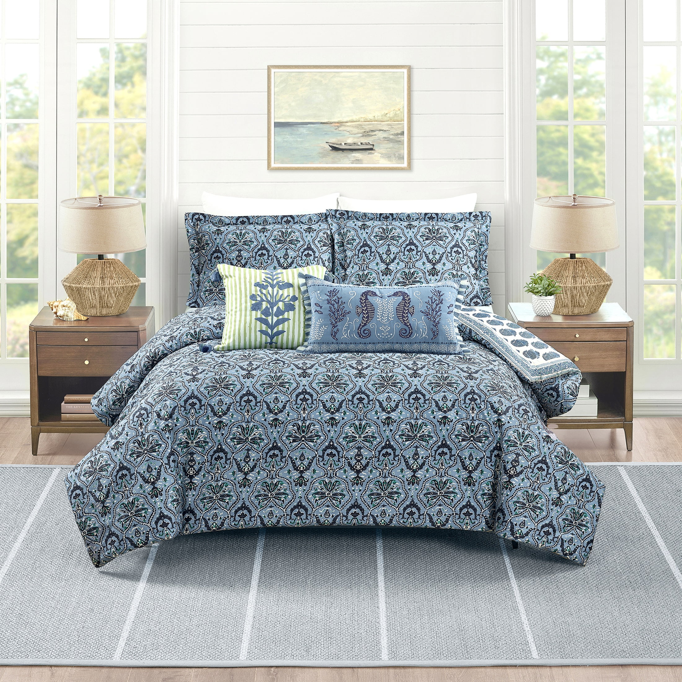 Spartina Hamilton Rev 3-Piece Comforter, Blue, Full/Queen - Walmart.com
