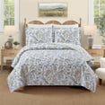 Spartina 449 Sugar Mill Peacock 3-Piece Reversible Cotton Quilt Set ...