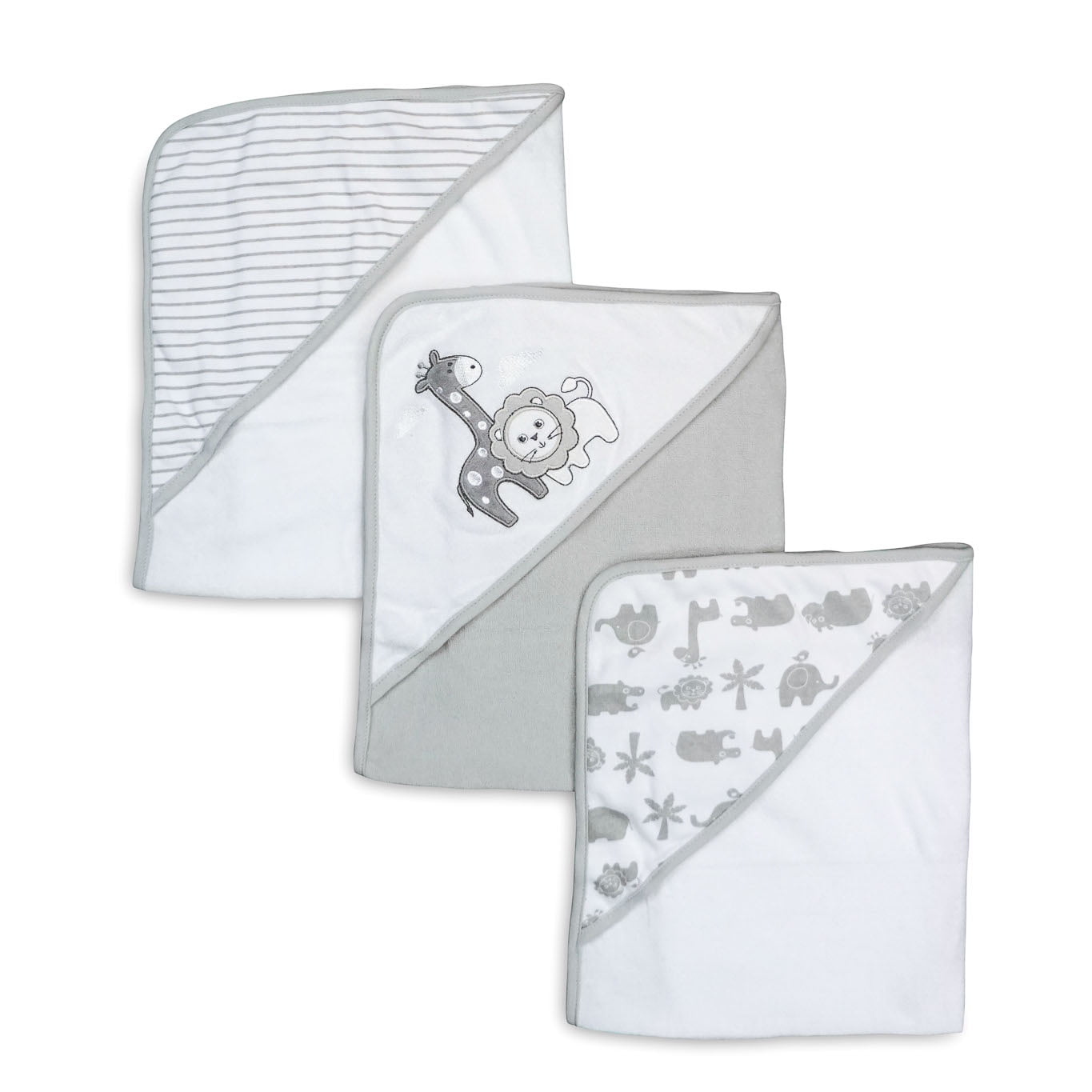 Spasilk Infant Bath Set - 3 Pack Soft Terry Hooded Towels for Newborn ...