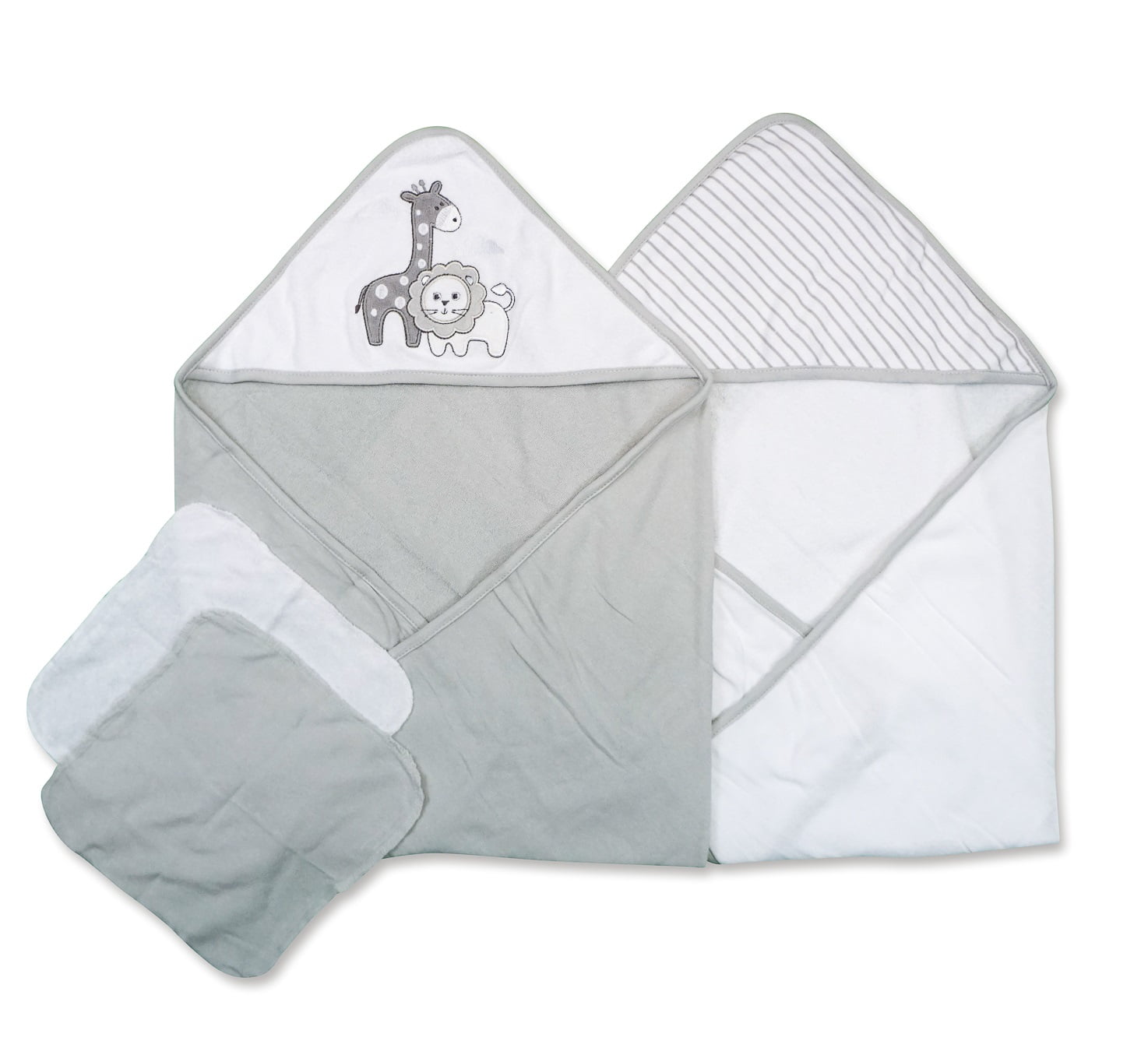 Spasilk Soft Hooded Terry Bath Towels & Washcloths Set for Infants and ...