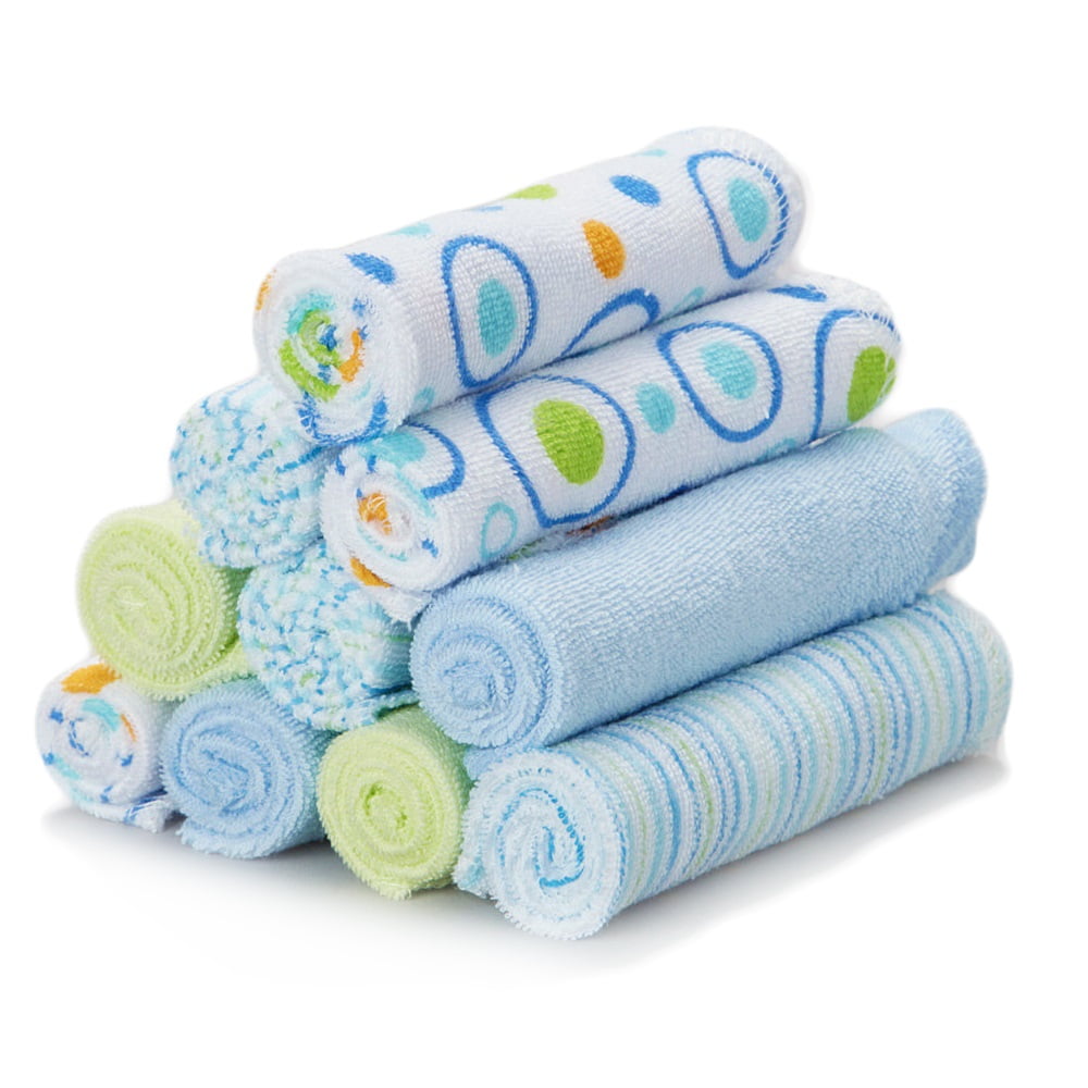 Spasilk Soft Cotton Baby Bath Clothes, Terry Washcloth Set for Newborns ...