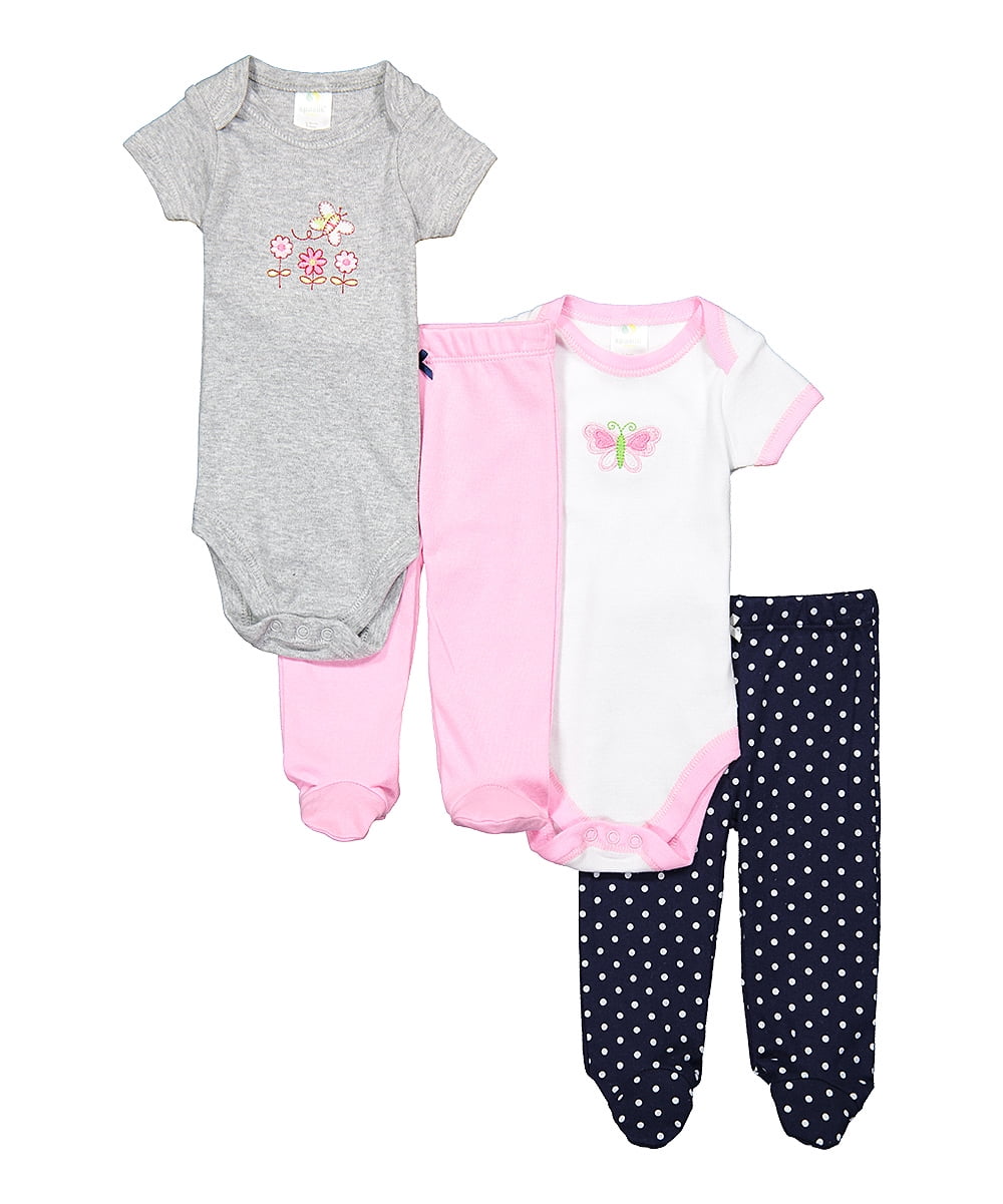 Spasilk Newborn Baby Layette Set, Short Sleeve Bodysuits with Pull-On ...