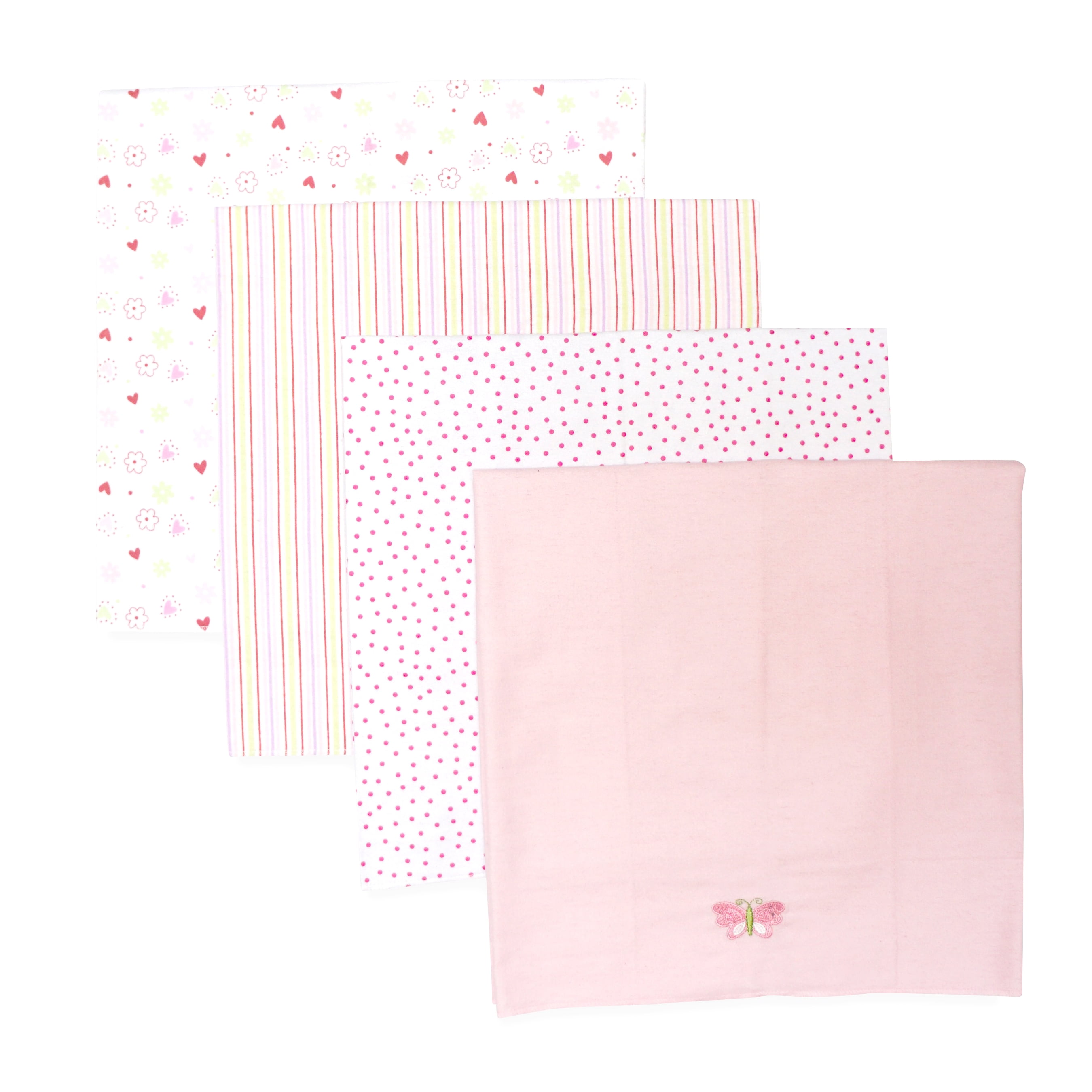 Spasilk Receiving Baby Blanket, 100% Cotton Flannel Blanket, Pack of 4 ...