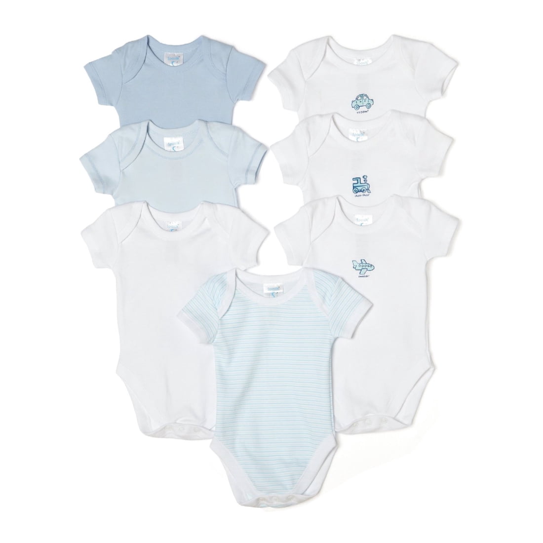Spasilk Unisex-Baby Newborn Short Sleeve Lap Shoulder Bodysuits, 7 ...