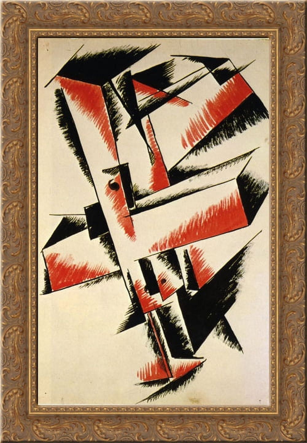 Spatial Force Construction 19x24 Gold Ornate Wood Framed Canvas Art by ...