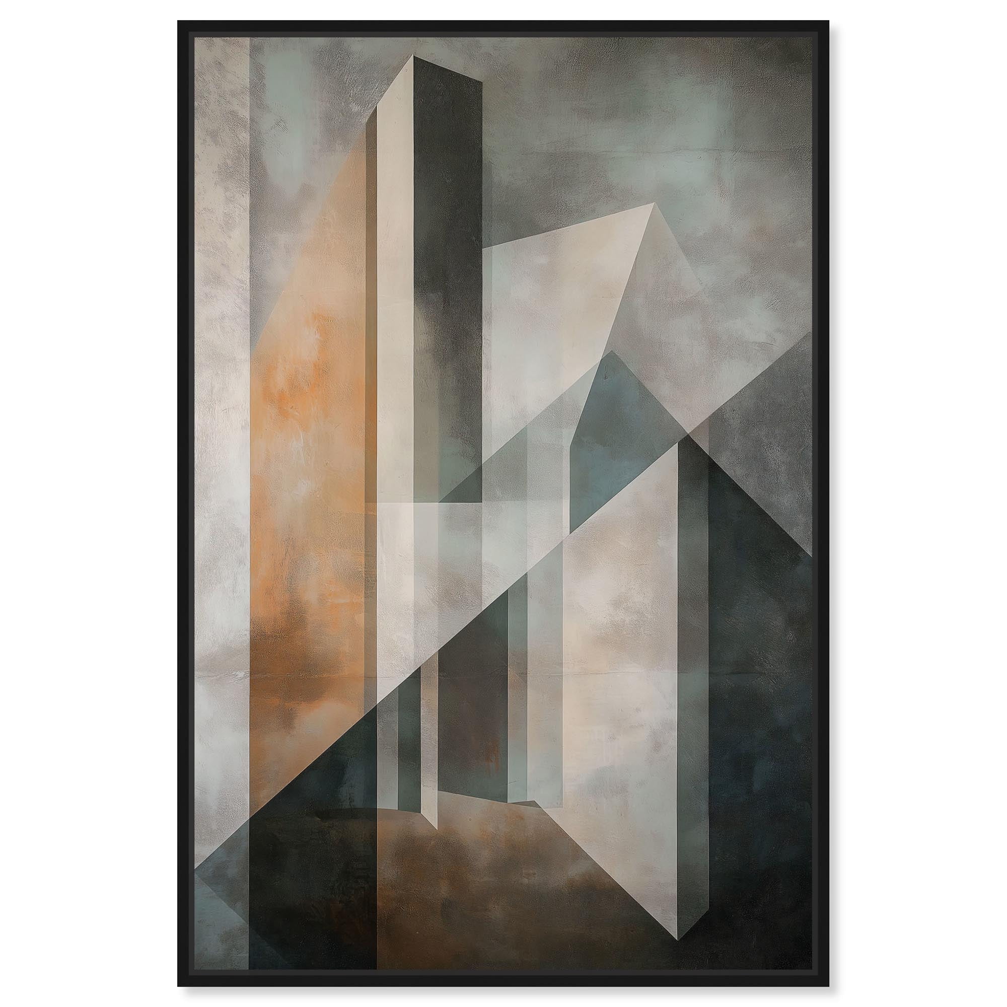 Spatial Geometry Canvas Modern Geometric Art by Art Remedy, Black Frame ...