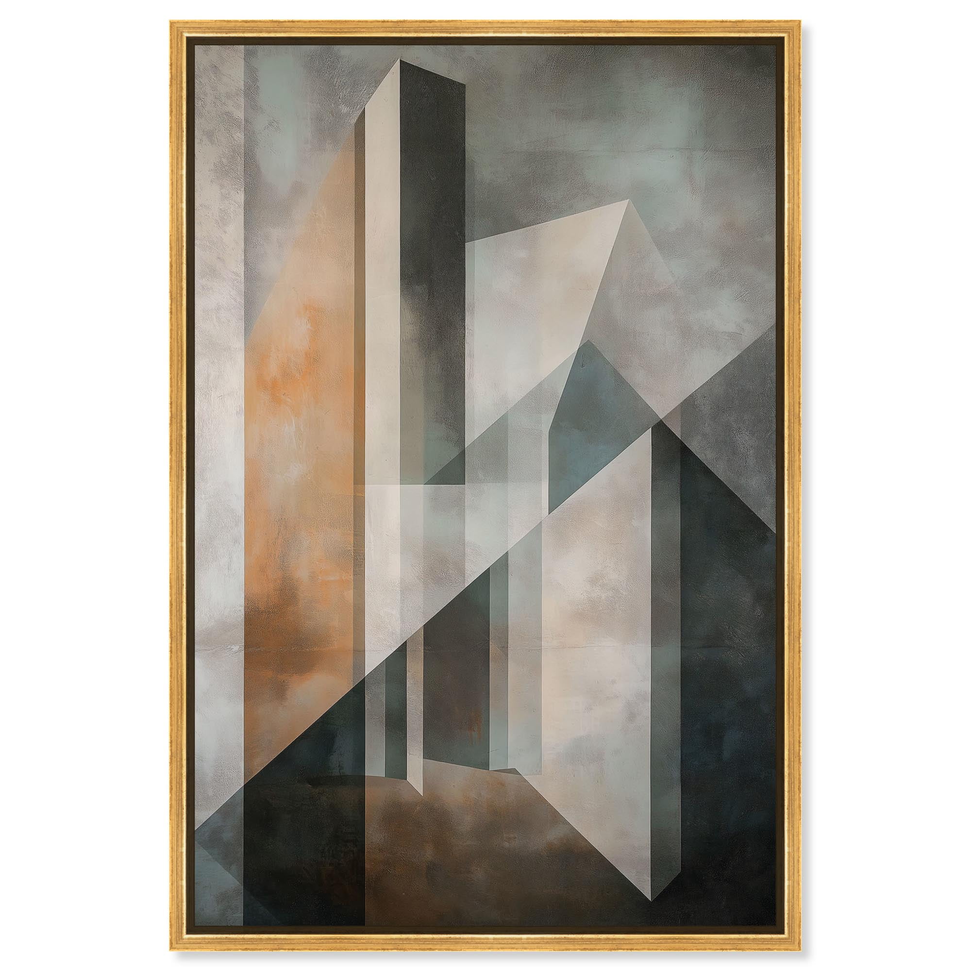 Spatial Geometry Canvas Modern Geometric Art by Art Remedy, Gold Frame ...