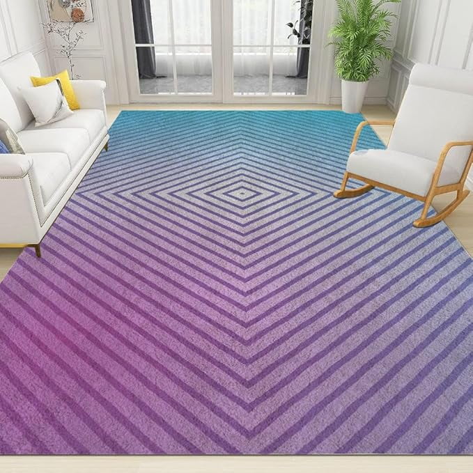 Spatial Optical Illusion Area Rug, Ombre Art Design Rug, Washable ...