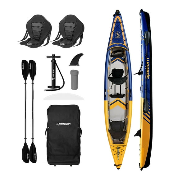 Spatium inflatable kayak canoe tandem 2 person adults foldable folding ...