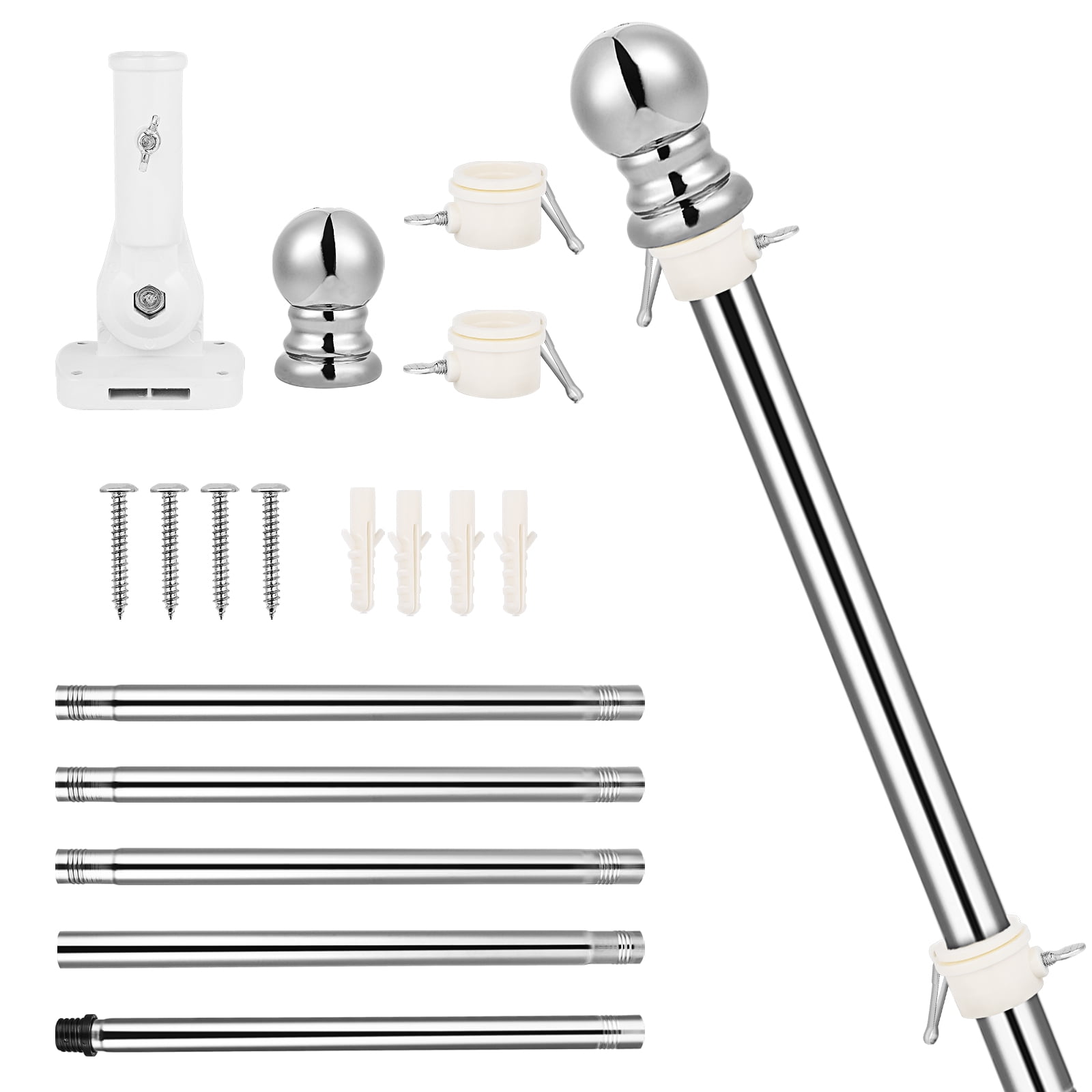 Spatiy 1 Set Flag Pole Adjustable Mount Bracket Courtyard Flag Holder ...