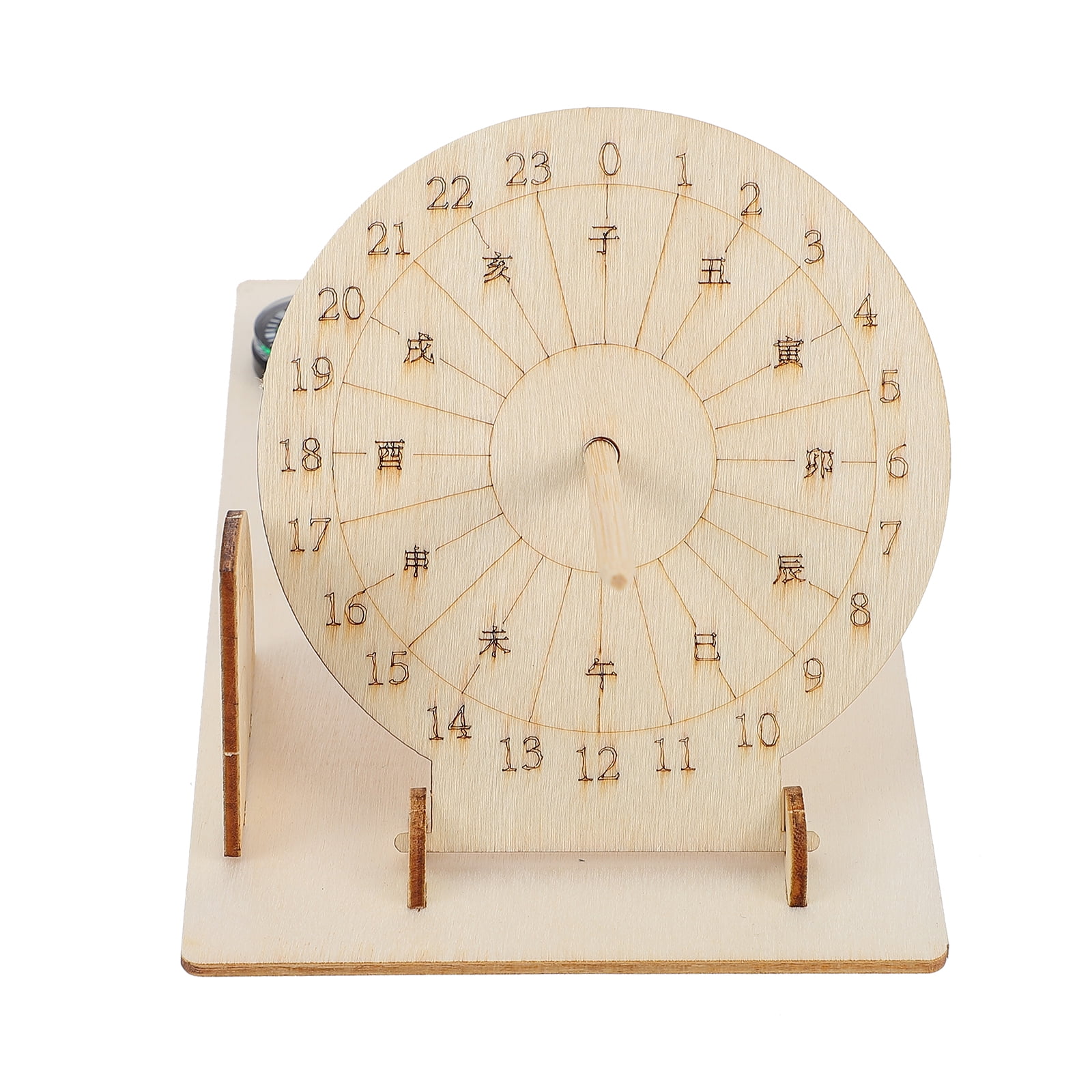 Wooden Learning Clock Portable Equatorial Sundial Clock Compact Science ...