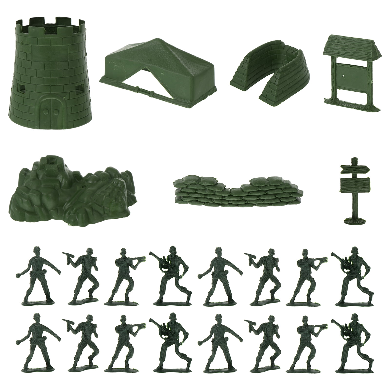 Spatiy 100pcs Plastic Military Soldiers Figures Static Model Men ...