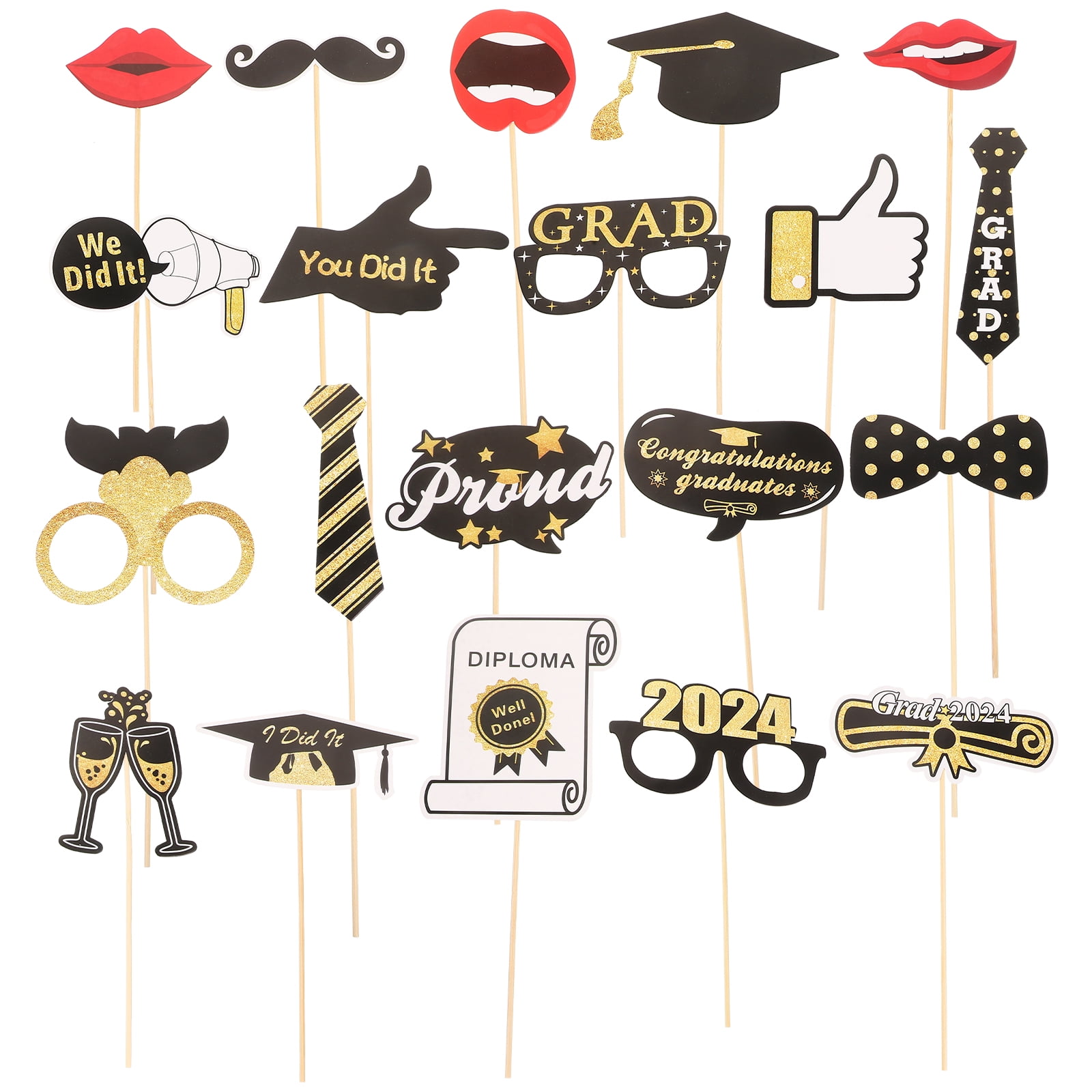 Spatiy 20pcs Graduation Paper Photo Props Graduation DIY Props ...