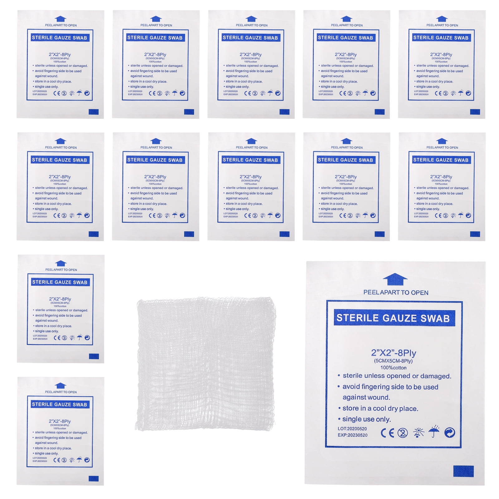 Spatiy 30pcs Gauze Swab Wound Dressing Pads Disposable Cotton Wound ...