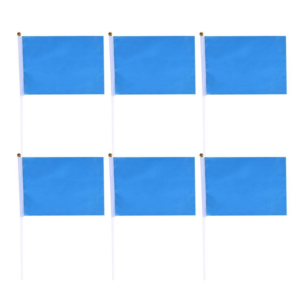 Spatiy 50pcs Color Flags Handheld Small Plain Blue Flags for 2021 ...