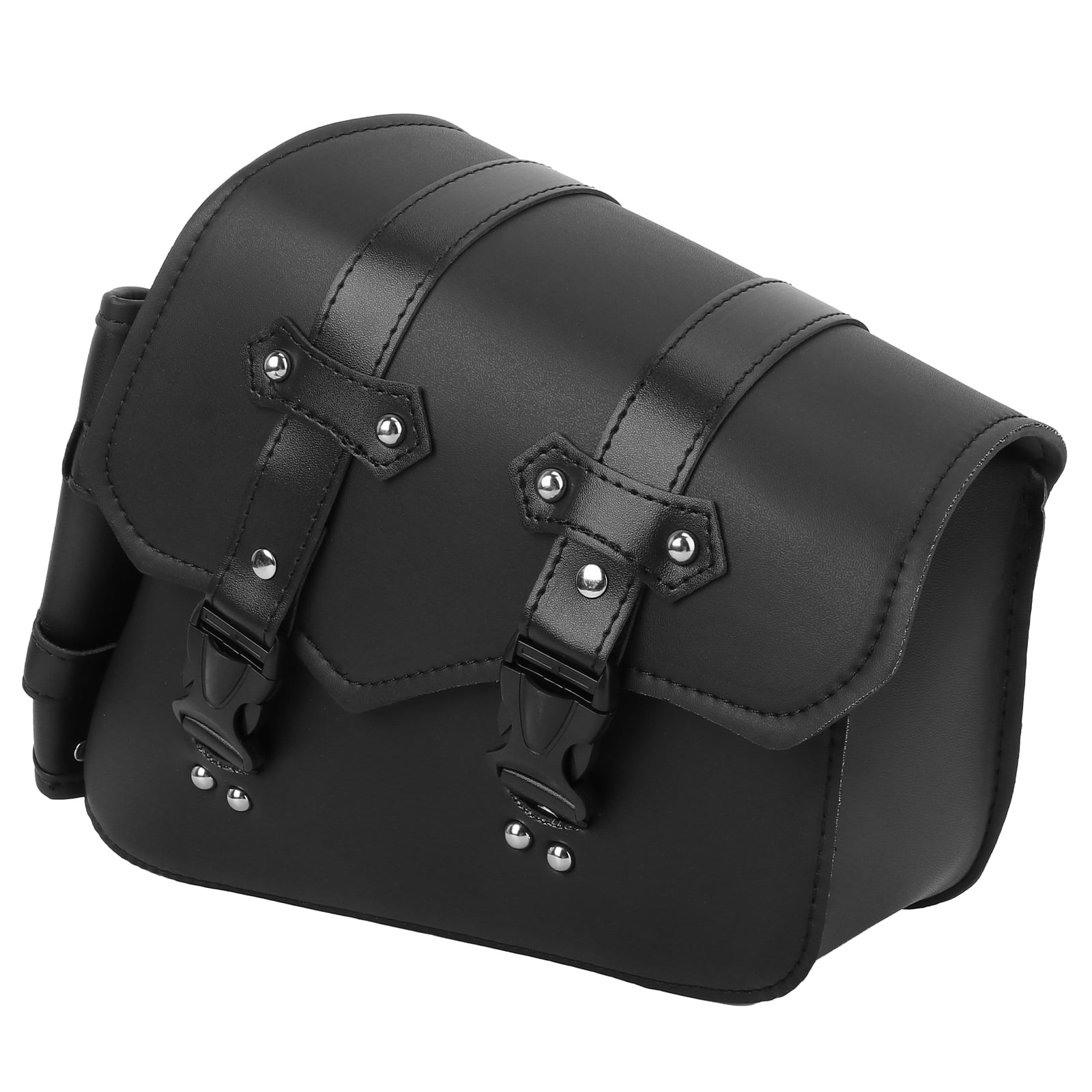 Spatiy Motorcycle Side Saddlebag With Metal Buckle Black Swing Arm Bag ...