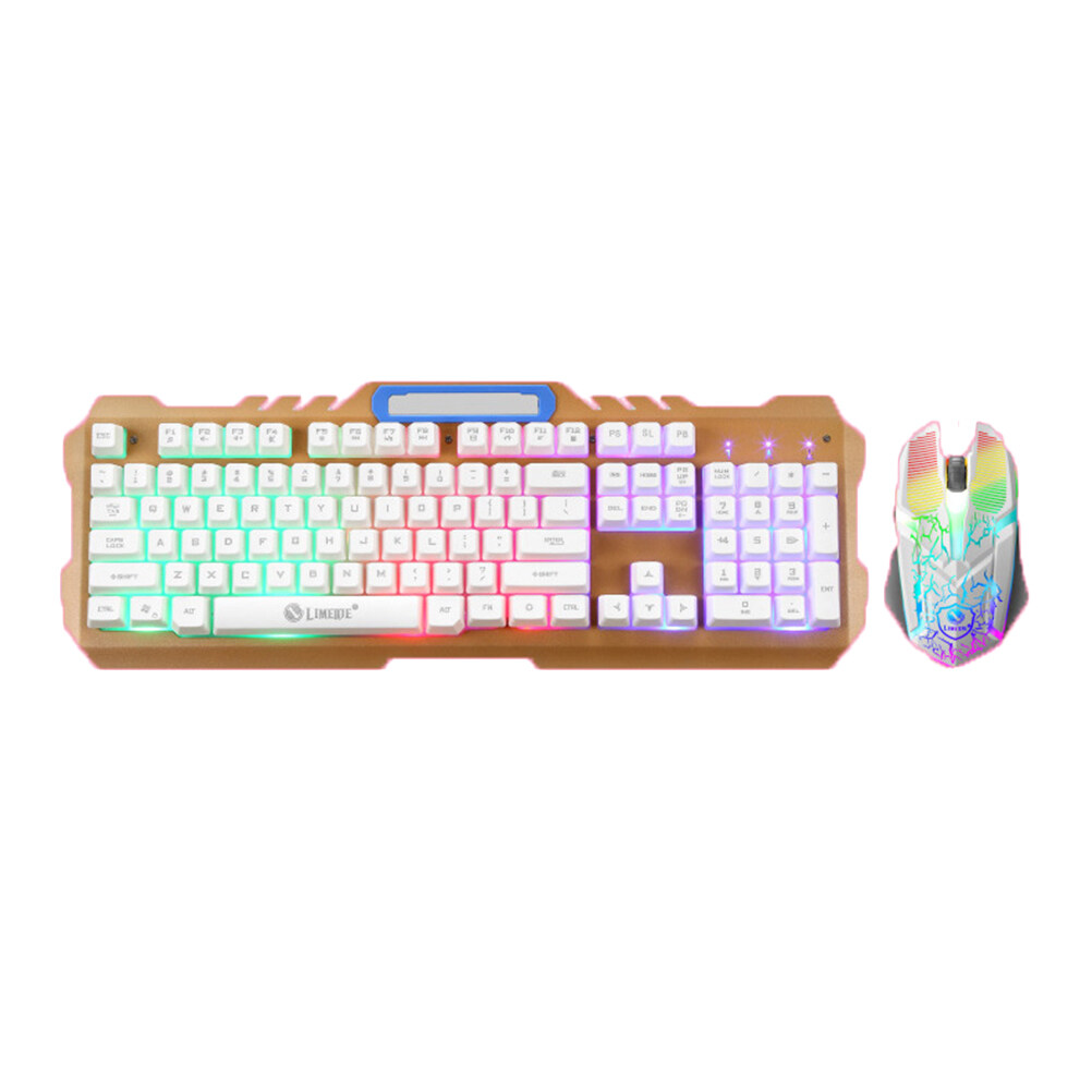 Spatiy Wired Rainbow Backlit Keyboard and Mouse Set RGB Gaming Keyboard ...