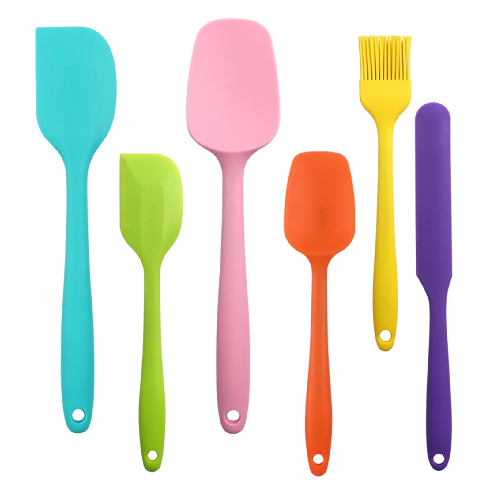 Spatula Kitchen Utensils - 6 Pieces Silicone Spatula Set Heat Resistant ...