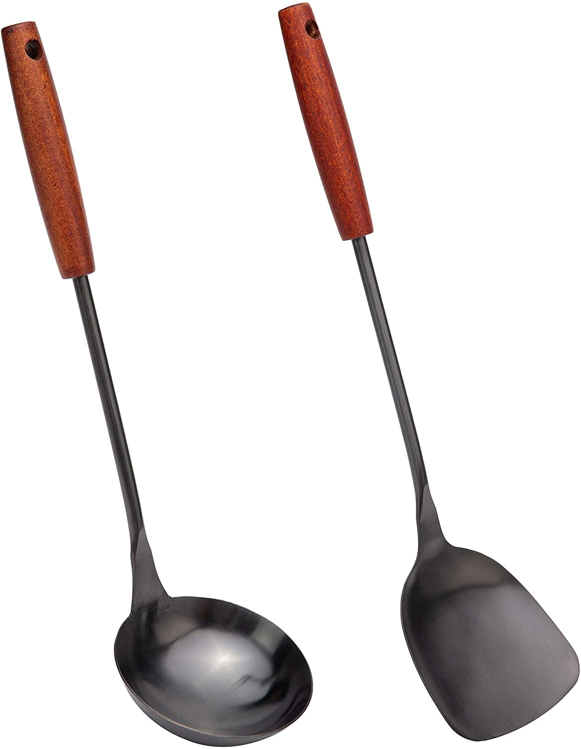 Spatula & Ladle Wok Tool Set, 14.2-15 inches Wok Utensils, Stainless ...