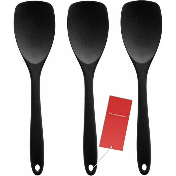 Spatula Spoon Set, Rubber Spoonula, Seamless Non- Flexible Scrapers for ...