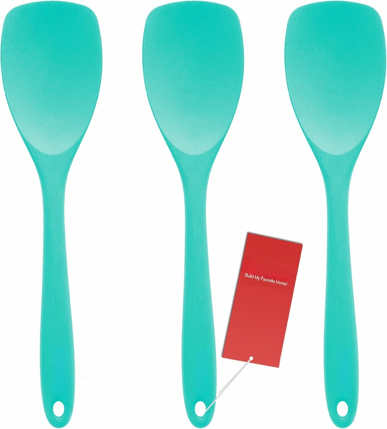Spatula Spoon Set, Rubber Spoonula, Seamless Non- Flexible Scrapers for ...