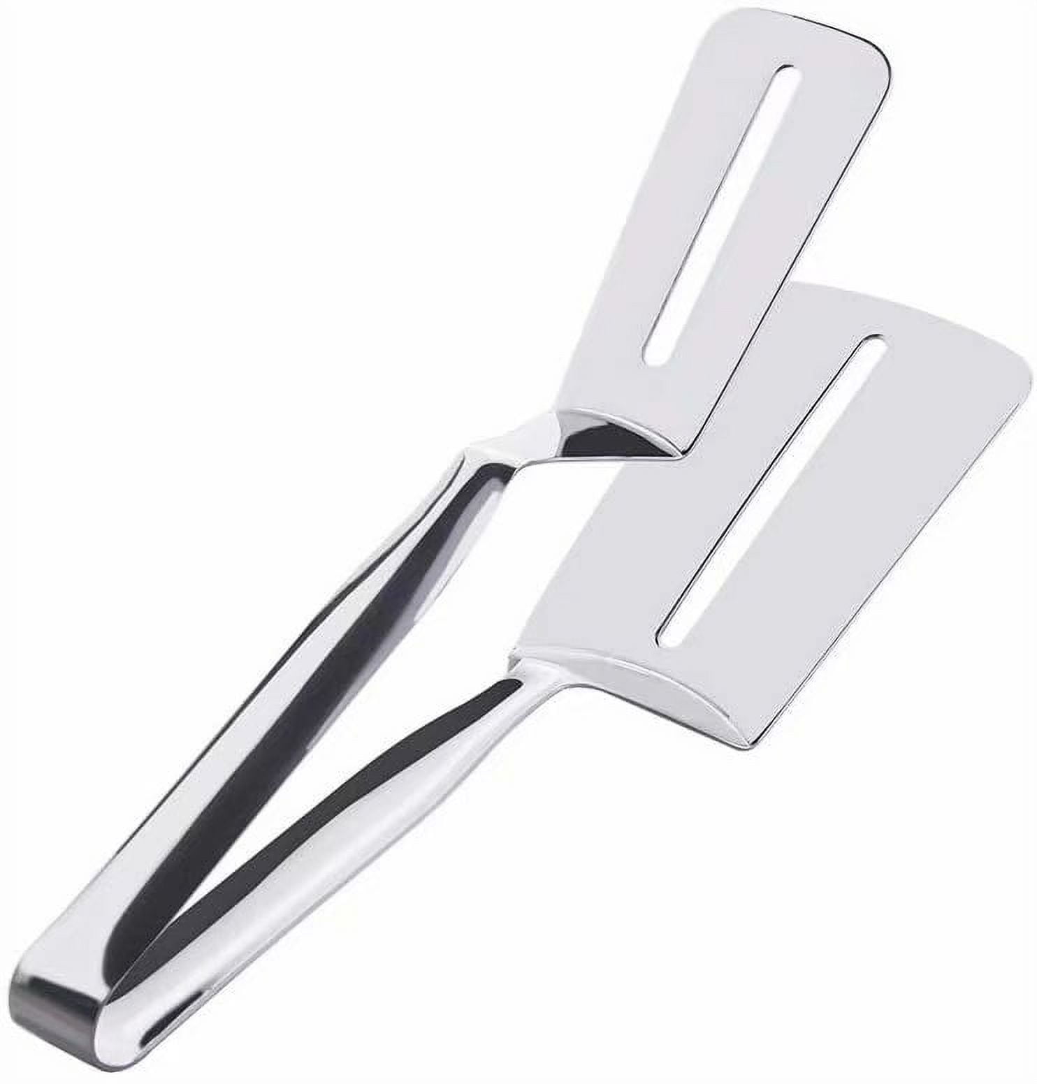Spatula Tong , Steak Clamp 10 inch , 304 Stainless Slotted Double ...