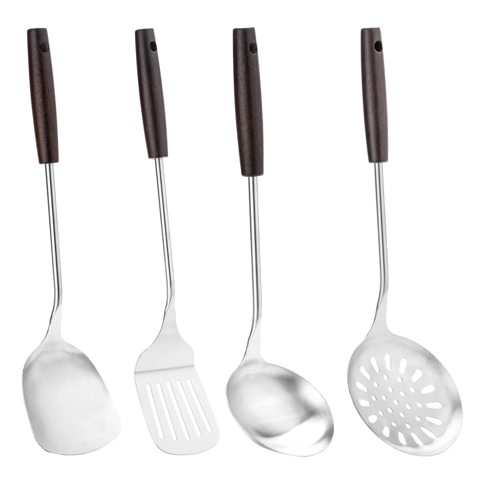 Spatula and Ladle - Set of 2 Wok Tools - Universal Wok Ladle and ...