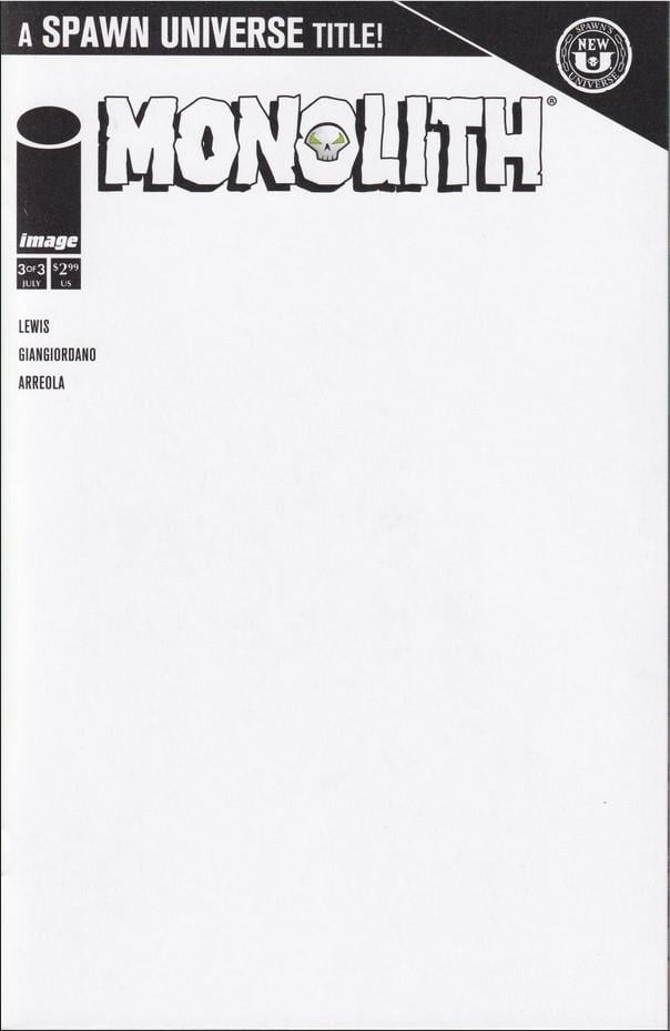 Spawn Monolith #3 (of 3) Cvr B Blank Sketch Var (mr) Image Comics Comic ...