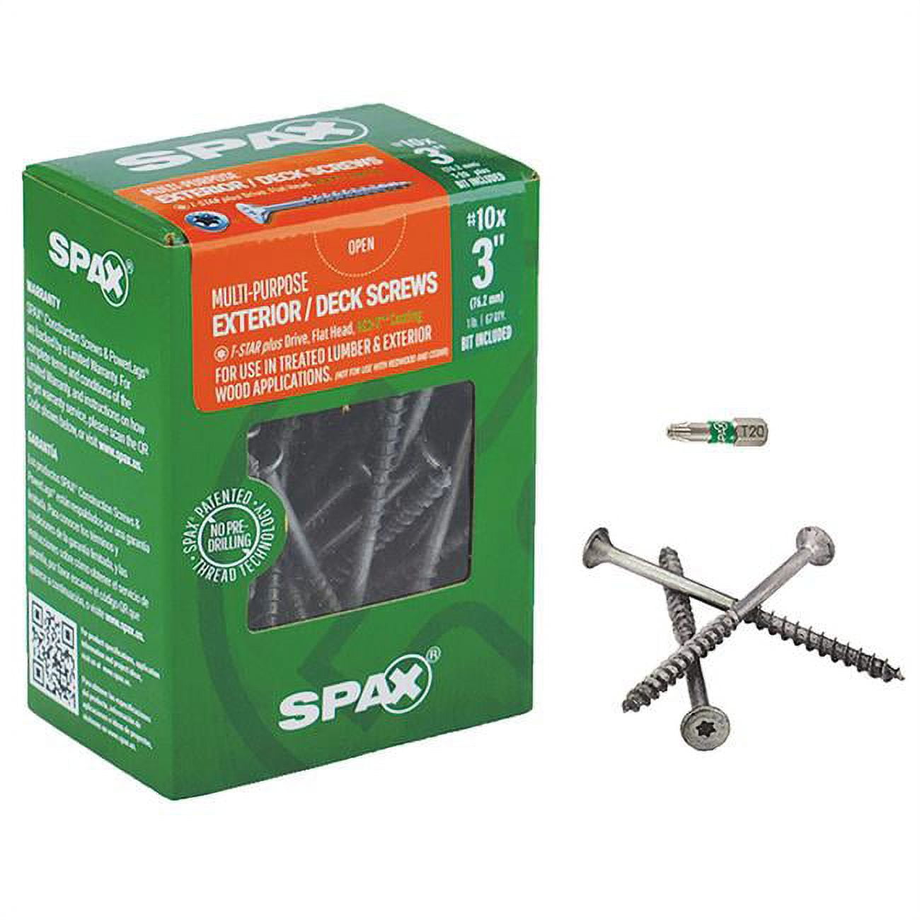 Spax 3 in. 1 lbs Flat Head Multi-Purpose Screws 67 per Pack - Walmart.com