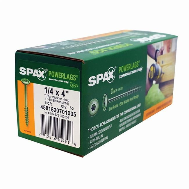 Spax 4 in. PowerLags Washer Head Construction Screws, Pack of 50 - Walmart.com