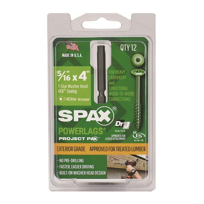 Spax 4 in. PowerLags Washer Head Structural Screws, 12 per Pack ...