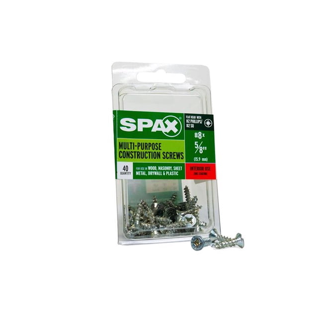Spax 4101010400162 Multi-Material Screws, 8x5/8", BX/40 - Walmart ...
