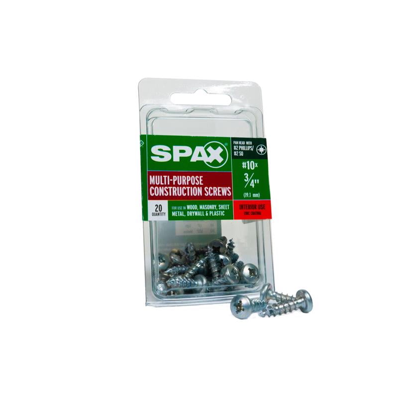 Spax 4111010500202 Multi-Material Screws, Phillips, 10'' X 3/4'', Box ...