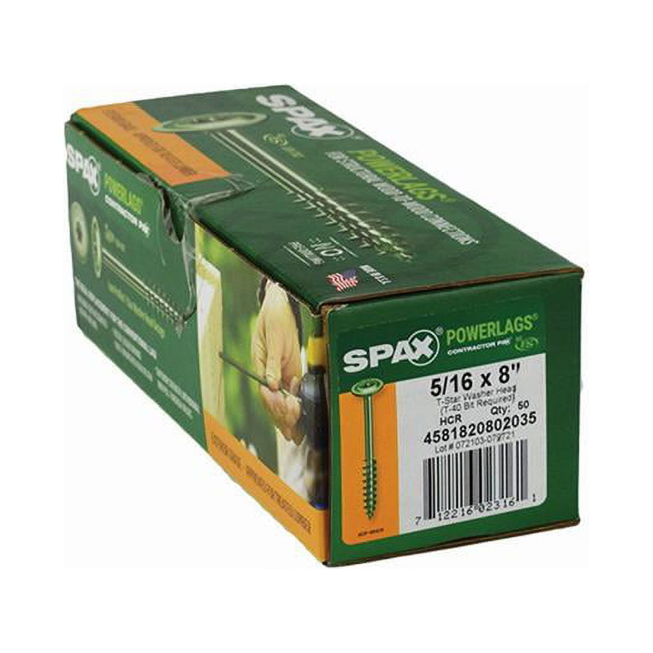 Spax 8 in. PowerLags Washer Head Construction Screws, Pack of 50 ...