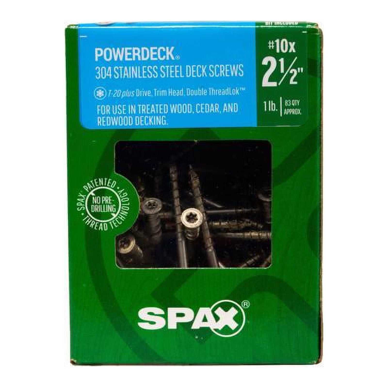 SPAX PowerDeck No. 10 cu in X 2-1/2 in. L Silver Star Trim Head Deck ...