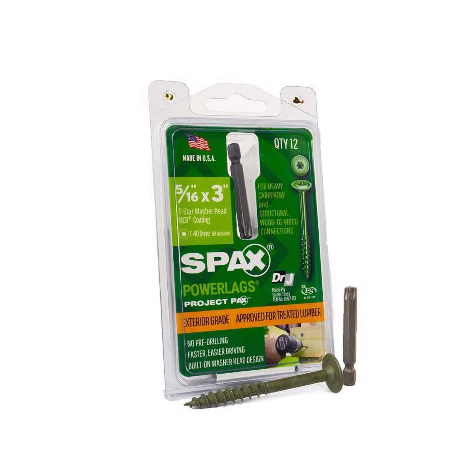 (12-Pk) SPAX Power Lag Washer Head Structural Screws 5/16" x 3 ...