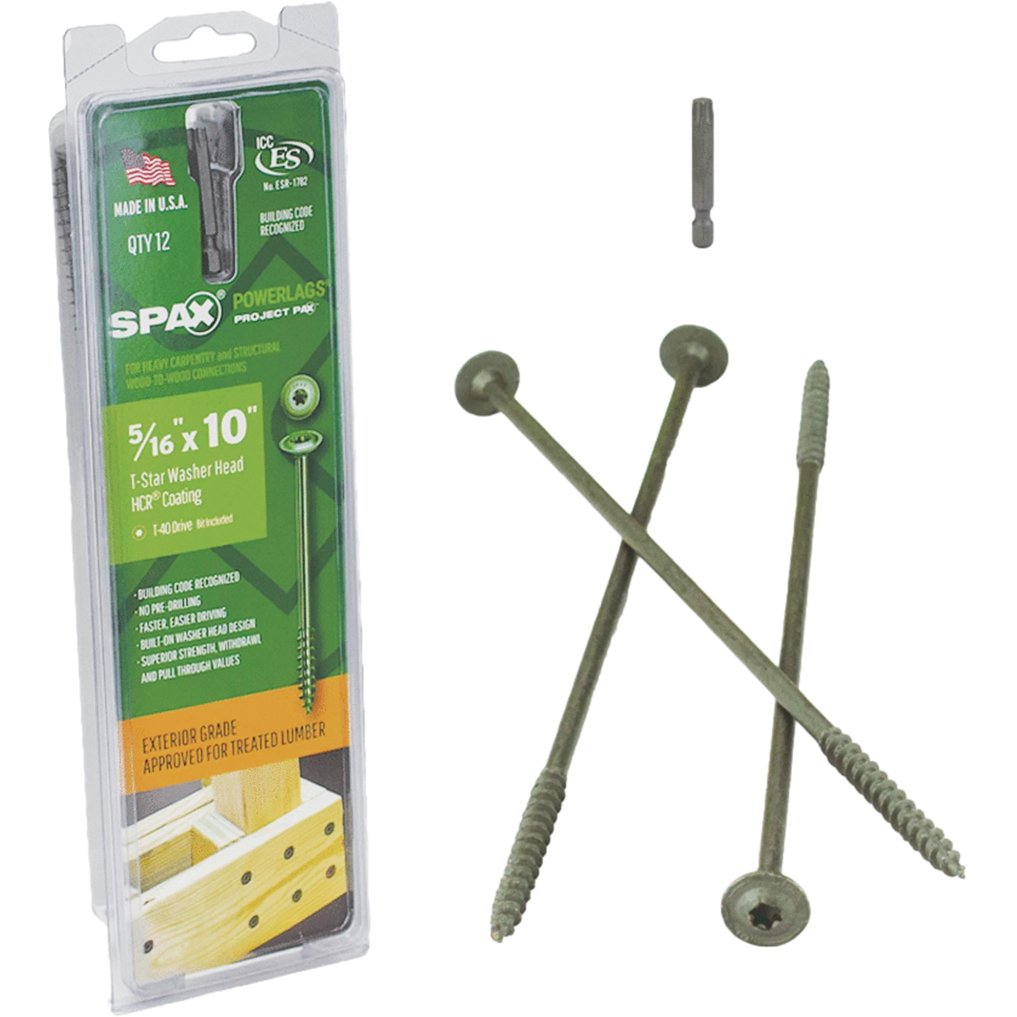 Spax PowerLags 5/16 In. x 10 In. Washer Head Exterior Structure Screw ...