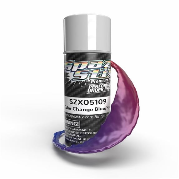 Spaz Stix SZX05109 3.5 oz Color Change Aerosol Paint, Blue & Red ...